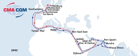 CMA CGM | Service EPIC CMA CGM: amélioration du transit time depuis la ...