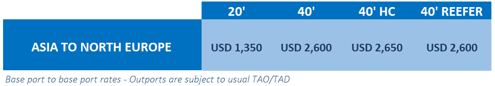 CMA CGM | FAK Rates - From Asia to North Europe