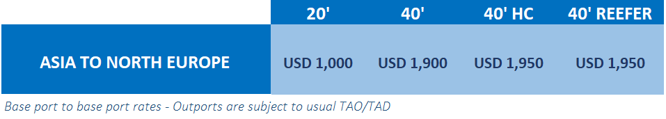 CMA CGM | FAK Rates - From Asia to North Europe