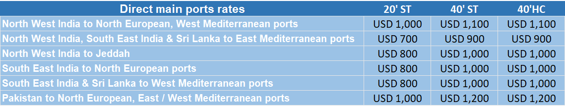 CMA CGM | FAK Rates - From ISC to North Europe and the Mediterranean