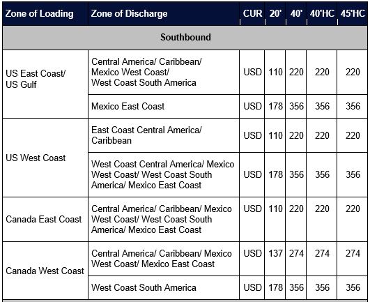 APL | APL 2020 CA Rates Tariffs