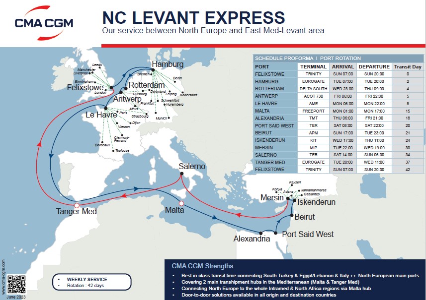 CMA CGM | CMA CGM introduces the new setup of its NC Levant service ...
