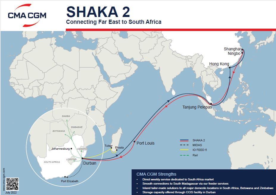 CMA CGM | SHAKA 2 service - 2nd vessel operated by CMA CGM