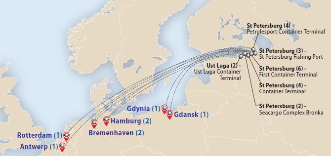 Saint Petersburg Port Map Geography Of The Location Of Ports On The