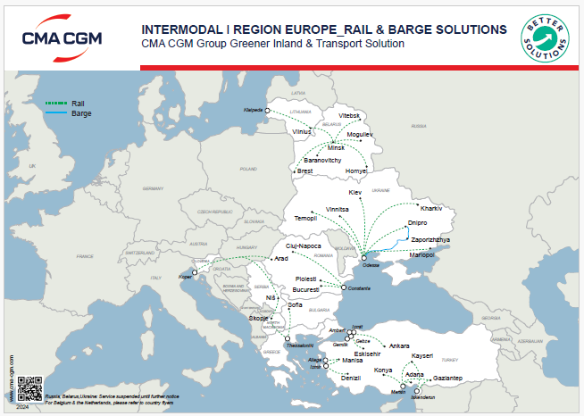CMA CGM | Inland and intermodal services in Europe