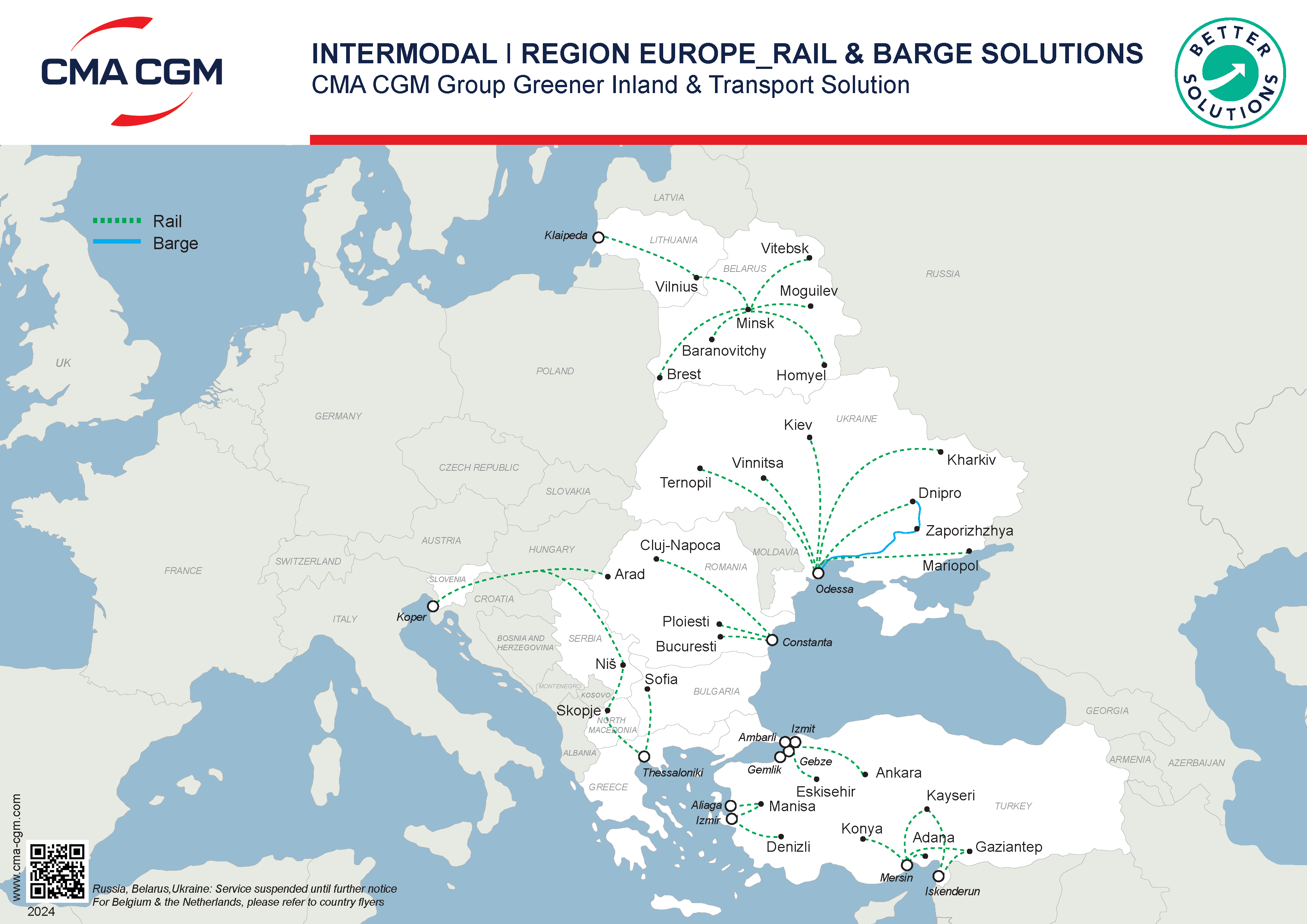 CMA CGM | Inland and intermodal services in Europe