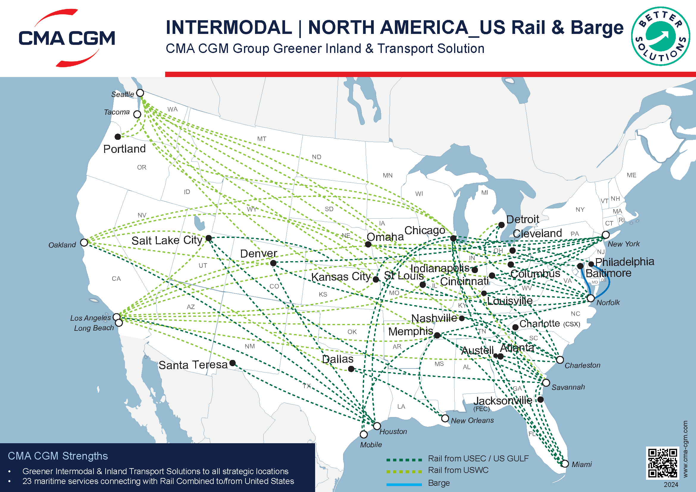 CMA CGM | Inland and intermodal services in North America