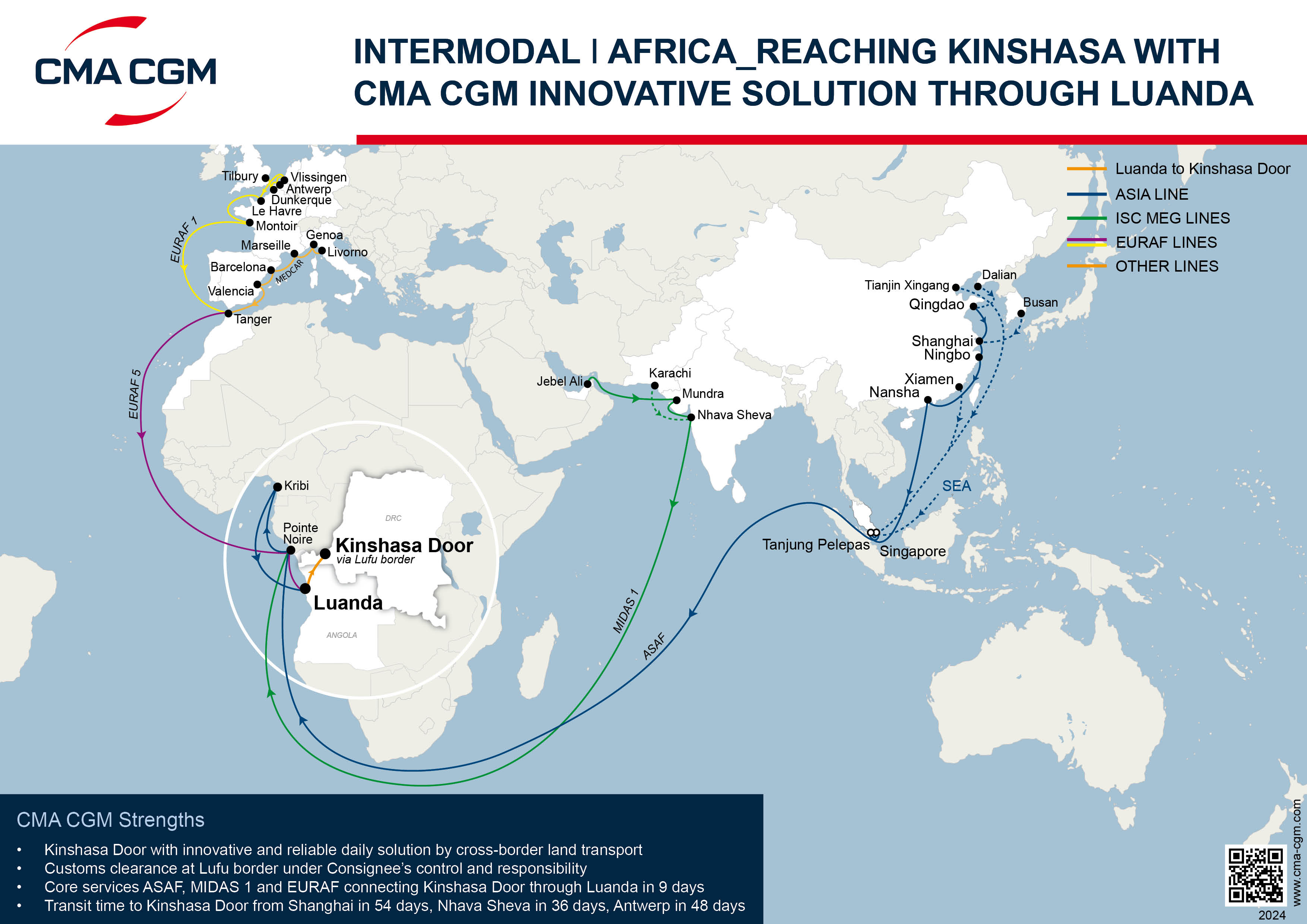 CMA CGM | Intermodal solutions - Kinshasa solution through Luanda